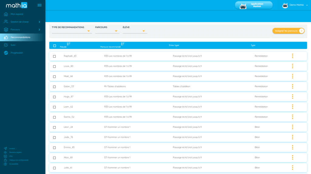 Mathia - Enseignant | Mon espace